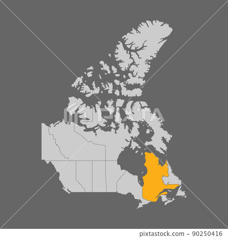 Quebec province highlighted on the map of Canada - Stock Illustration ...
