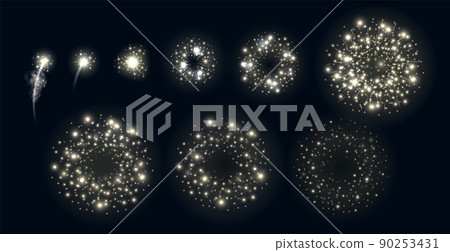 Realistic firework animation. 3D frame by frame... - Stock Illustration ...
