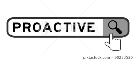 Search banner in word proactive with hand over... - Stock Illustration ...