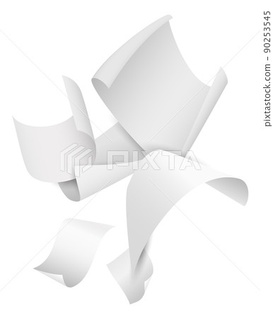 Falling paper. Realistic flying sheets chaotic... - Stock Illustration ...