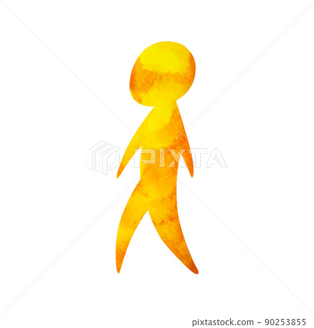 human walking pose abstract body art watercolor... - Stock Illustration ...