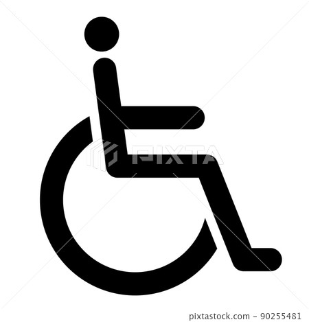 Wheelchair, handicap icon, pictogram - Stock Illustration [90255481 ...
