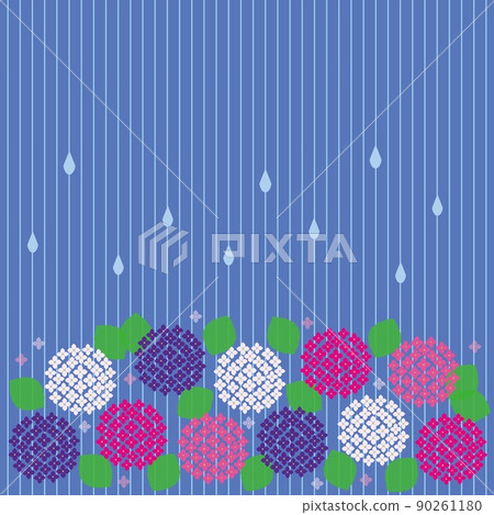 Hydrangea rain rainy season image - Stock Illustration [90261180] - PIXTA