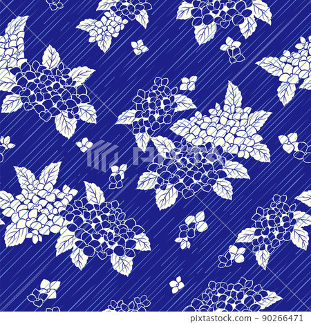 Japanese tone. Hydrangea pattern over the... - Stock Illustration ...