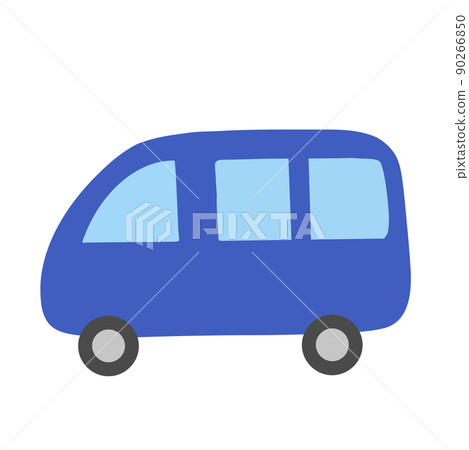 Blue van illustration car - Stock Illustration [90266850] - PIXTA