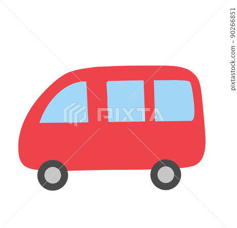 Illustration of a red van car - Stock Illustration [90266851] - PIXTA