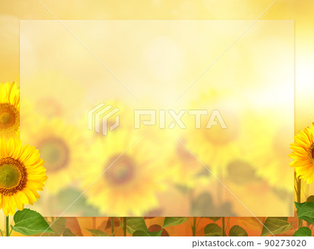 Summer frame with sunflower motif - Stock Illustration [90273020] - PIXTA