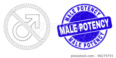 Blue Grunge Male Potency Seal and Web Mesh... - Stock Illustration ...