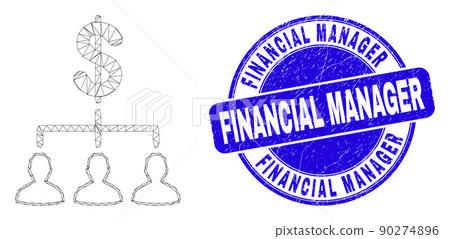 Blue Distress Financial Manager Seal and Web... - Stock Illustration ...