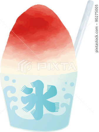 Summer shaved ice hand-painted watercolor touch... - Stock Illustration ...