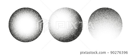Circle noise texture dotwork grain 3D sphere... - Stock Illustration ...