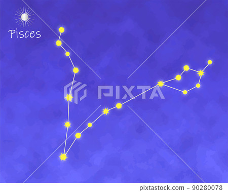 Arrangement of stars in Pisces, night sky,... - Stock Illustration ...