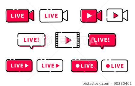 Livestream video icon - Stock Illustration [90280461] - PIXTA