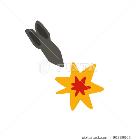rocket and explosion doodle icon, vector...-插圖素材 [90289965] - PIXTA圖庫