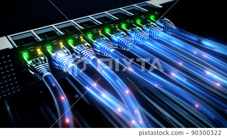 Communication between networks and computers - Stock Illustration ...