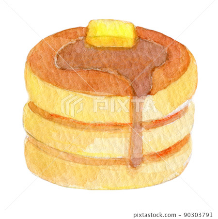 Hot cake watercolor illustration - Stock Illustration [90303791] - PIXTA