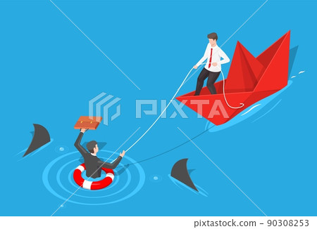 Man help to save life vector business concept - Stock Illustration ...