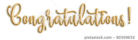 Gold Volumetric 3D Text Balloons Lettering... - Stock Illustration ...