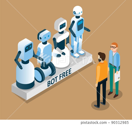 Bot free concept vector isometric illustration - Stock Illustration ...