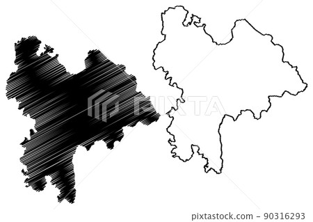 Pilibhit district (Uttar Pradesh State,... - Stock Illustration ...