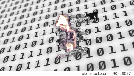 Image of nft text over binary coding - Stock Illustration [90328037] - PIXTA