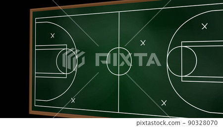 Image of football game plan on blackboard - Stock Illustration ...