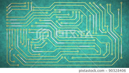Image of computer circuit board on blue background - Stock Illustration ...