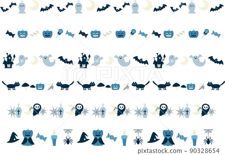 Halloween illustration decoration line set - Stock Illustration ...