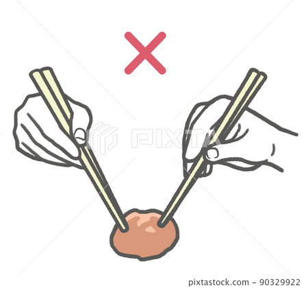 Violation of chopstick etiquette Picking... - Stock Illustration ...