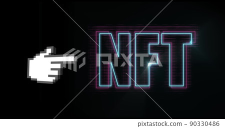 Image of nft over hand and black background - Stock Illustration ...