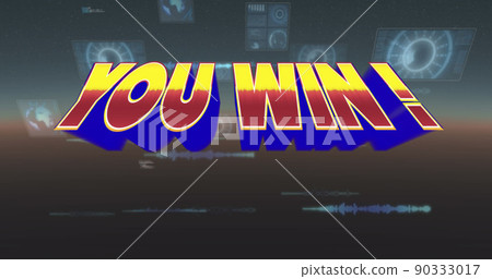 Image of you win in digital abstract space with... - Stock Illustration ...