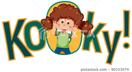 Playful cartoon character with kooky word... - Stock Illustration ...