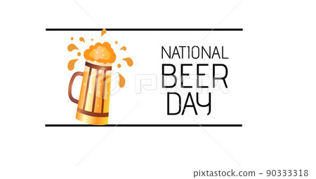 Image of national beer day text and pint of... - Stock Illustration ...