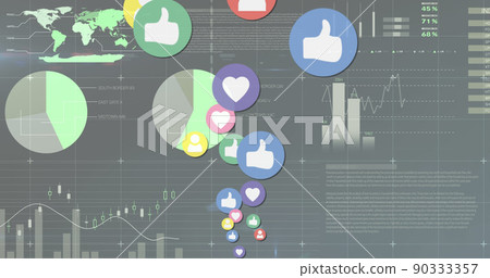 Image of data processing over grey background - Stock Illustration ...