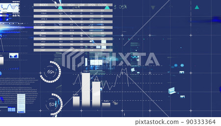 Image of data processing over navy background - Stock Illustration ...