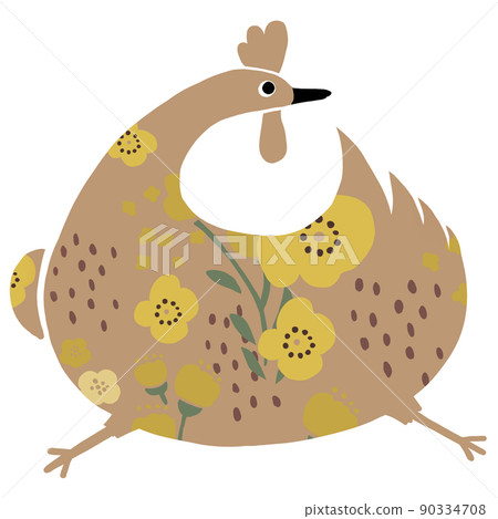A jumping chicken - Stock Illustration [90334708] - PIXTA