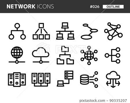 Network related line style icon set_026 - Stock Illustration [90335207 ...