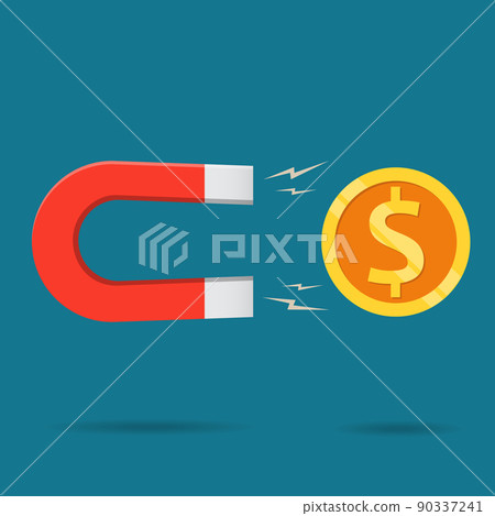 Vector illustration, flat style red magnet... - Stock Illustration ...