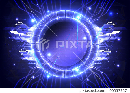 Circle teleport wings. Portal science... - Stock Illustration [90337737 ...