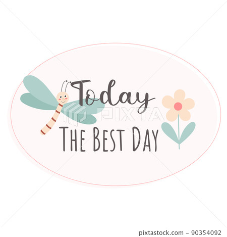 Baby card with dragonfly, flower and tag.... - Stock Illustration ...