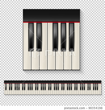 Realistic vector piano keys closeup isolated... - Stock Illustration ...