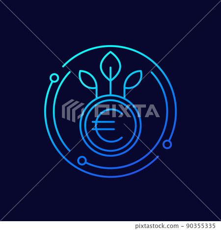seed money line icon with euro, vector - Stock Illustration [90355335 ...