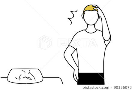 AGA Male pattern baldness surprised by hair... - Stock Illustration ...