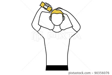 AGA Male pattern baldness, sprinkle hair growth... - Stock Illustration ...