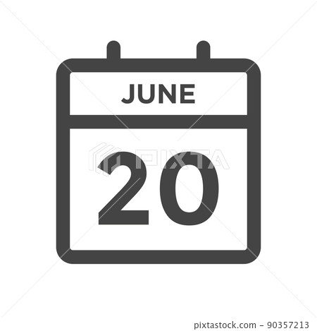 June 20 Calendar Day or Calender Date for... - Stock Illustration ...