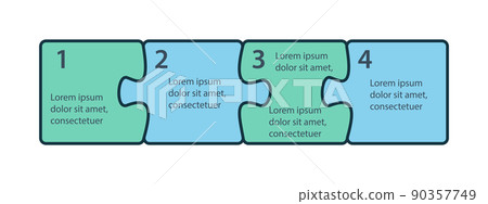 Puzzle sequence. Steps infographics.... - Stock Illustration [90357749 ...