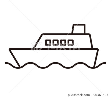 Ship's simple horizontal monochrome line... - Stock Illustration ...