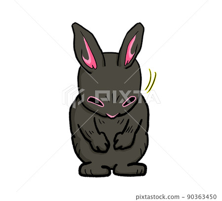 Bowing black rabbit - Stock Illustration [90363450] - PIXTA