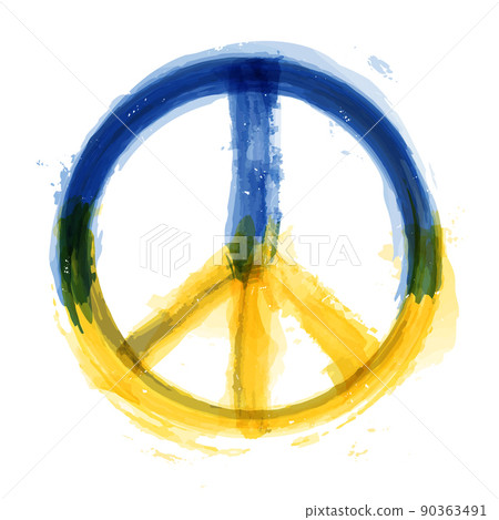 Nuclear Disarmament symbol with Ukraine flag...-插圖素材 [90363491] - PIXTA圖庫