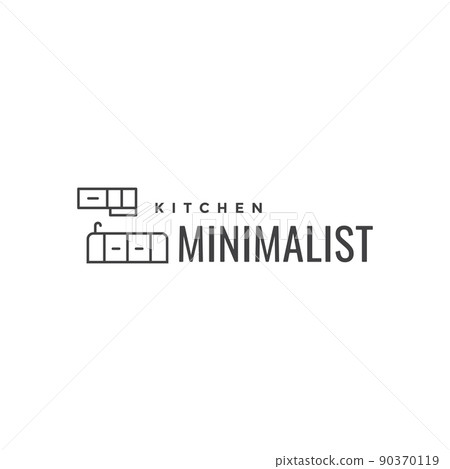 line minimalist kitchen space logo design... - Stock Illustration ...